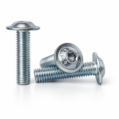 M6 (6mm x 30mm) - Pack of 100 - ISO 7380-2 - High Tensile Zinc Steel 10 ...
