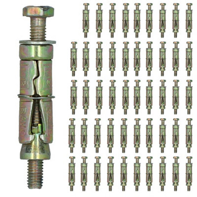 M6 6mm x 60mm Expansion Rawl Bolt for Masonry Sleeve Anchors Fastener 50pk
