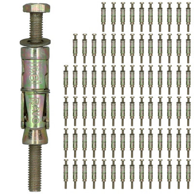 M6 6mm x 75mm Expansion Rawl Bolt for Masonry Sleeve Anchors Fastener 40pk