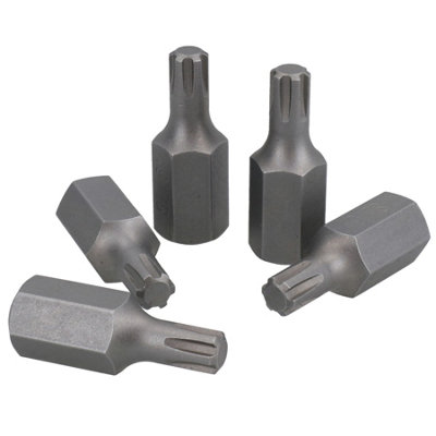 M6 Male Short (30mm) Ribe Bit 5 Pack With 10mm Hex End S2 Steel Bergen