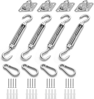 M6 stainless steel fixing kit for shade sails - triangular, square and ...