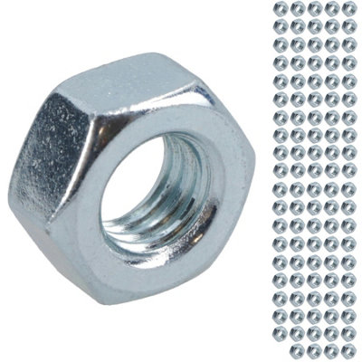 M6 x 1.0mm Hex Full Nut Fastener Hexagonal Metric Nuts Grade 8 Zinc ...