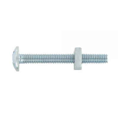 M6 x 100 ROOFING BOLTS & NUTS BZP (200)