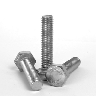 M6 X 10MM HEX SET SCREWS FULLY THREADED HEX BOLT STAINLESS STEEL A2 DIN ...