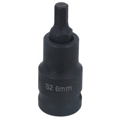 M6 x 55mm 1/2" Drive Short Impact Impacted Allen Hex Key Socket