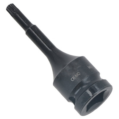 M6 x 78mm Spline Bit Triple Square Impacted Extra Long 1/2" Drive Male ...