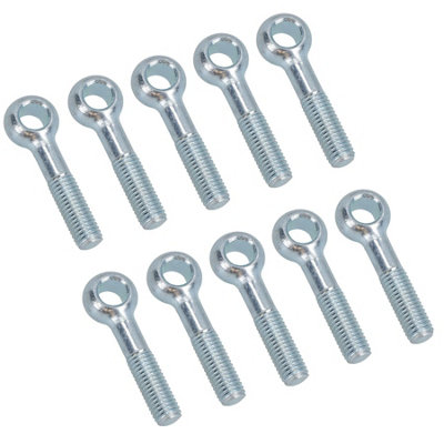 M8 40mm Eye Bolt 10 Pack Zinc Plated Threaded Rings DIN444 Catenary Wire