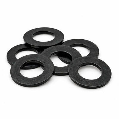 M8 (8mm) - Pack of 50 - DIN 125 A - Black Zinc Flake Form A Flat ...