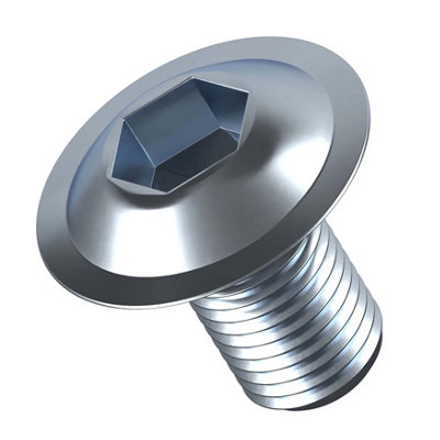 M8 (8mm x 12mm) - Pack of 50 - ISO 7380-2 - High Tensile Zinc Steel 10. ...