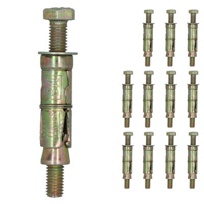 M8 8mm x 75mm Expansion Rawl Bolt for Masonry Sleeve Anchors Fastener 12pk