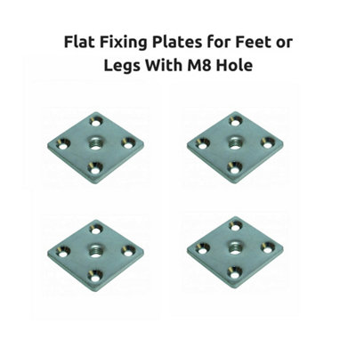 M8 Furniture Fixing Plates Flat Design Ideal to Attach Furniture Feet ...