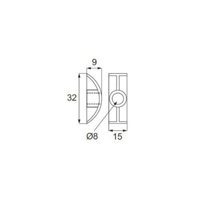 M8 Half Moon Maxi Luna Replacement Washers Nuts For Bunk Beds Cots