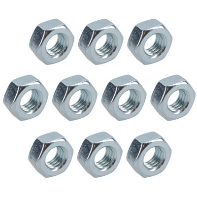 M8 x 1.25mm Hex Full Nut Fastener Hexagonal Metric Nuts Grade 8 Zinc ...