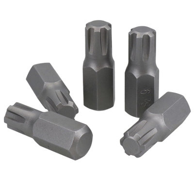 M9 Male Short (30mm) Ribe Bit 5 Pack With 10mm Hex End S2 Steel Bergen