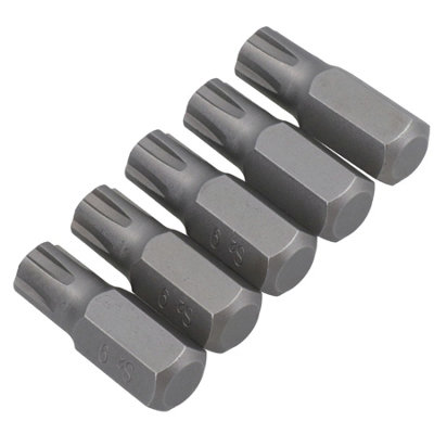 M9 Male Short (30mm) Ribe Bit 5 Pack With 10mm Hex End S2 Steel Bergen