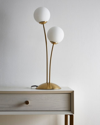 Mabel 2 Light Satin Brass Table Lamp