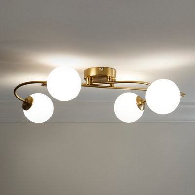 Mabel Satin Brass 4 Light Ceiling Light
