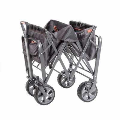 Mac Sports XL Steel Folding Wagon with Brakes All Terrain Wheels, Heavy ...