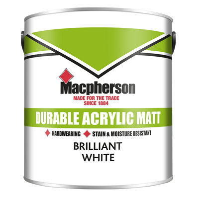 Macpherson Durable Acrylic Matt Brilliant White 5L