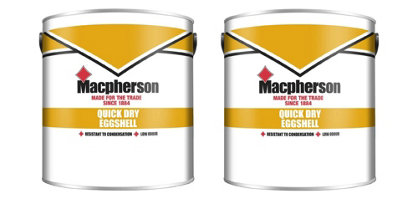 Macpherson Trade Acrylic Eggshell Brilliant White Paint 5L Pack of 2