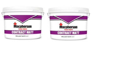 Macpherson Trade Contract Matt Paint Brilliant White 10L Pack of 2