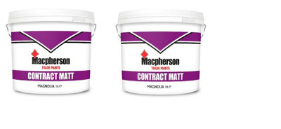 Macpherson Trade Contract Matt Paint Magnolia 10L Pack of 2