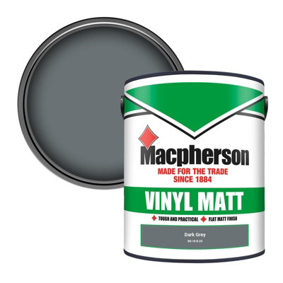 Macpherson Trade Walls & Ceilings Vinyl Matt Emulsion Paint Dark Grey ...