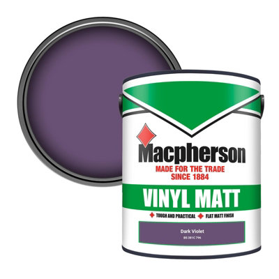 Macpherson Trade Walls & Ceilings Vinyl Matt Emulsion Paint Dark Violet ...