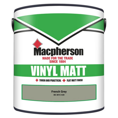 Macpherson Trade Walls & Ceilings Vinyl Matt Emulsion Paint French Grey ...