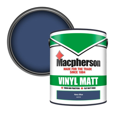 Macpherson Trade Walls & Ceilings Vinyl Matt Emulsion Paint Navy Blue ...