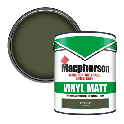 Macpherson Trade Walls & Ceilings Vinyl Matt Emulsion Paint Olive Green ...