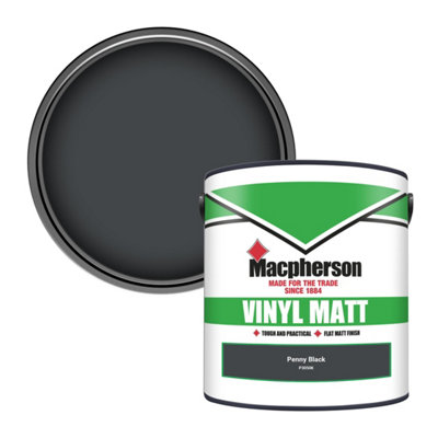 Macpherson Trade Walls & Ceilings Vinyl Matt Emulsion Paint Penny Black ...