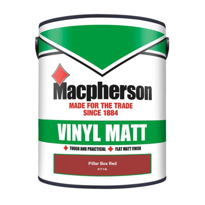 Macpherson Trade Walls & Ceilings Vinyl Matt Emulsion Paint Pillar Box ...