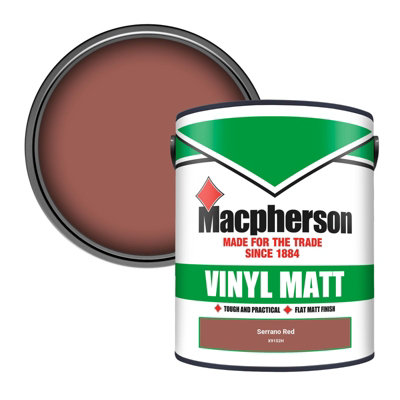 Macpherson Trade Walls & Ceilings Vinyl Matt Emulsion Paint Serrano Red ...