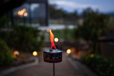 Made in Colors Curved Metal Black Garden Citronella Light Torch Stand ...