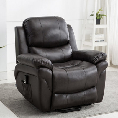 Madison Dual Motor Electric Riser Rise Recliner Bonded Leather Armchair ...