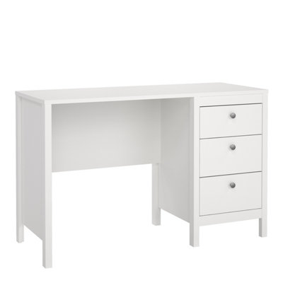 White desk with side drawers store