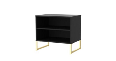 Madrid Double Open Unit in Black Ash (Ready Assembled)