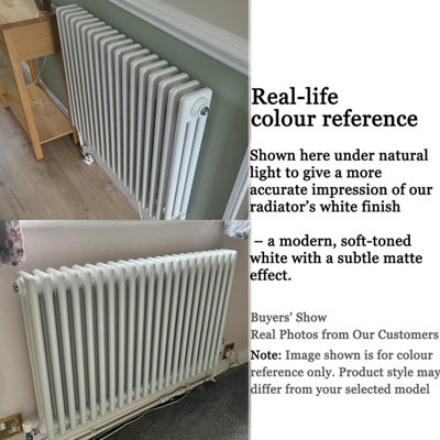 MAERTS-E Traditional 3 Column Radiator White Horizontal (H)300mm (W ...