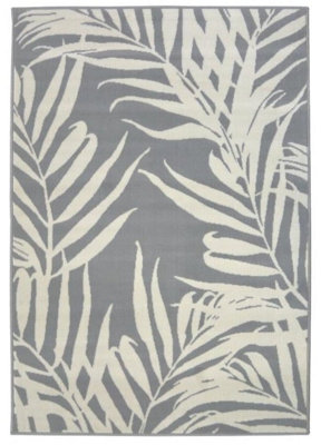 Maestro Collection Leaf Design Rug in Grey 3571 WS22