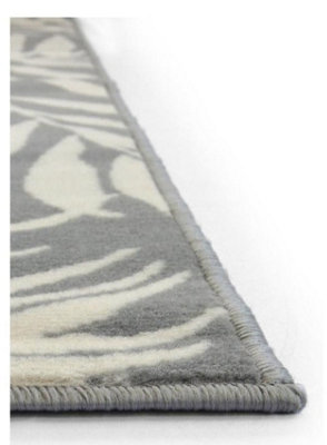 Maestro Collection Leaf Design Rug in Grey 3571 WS22
