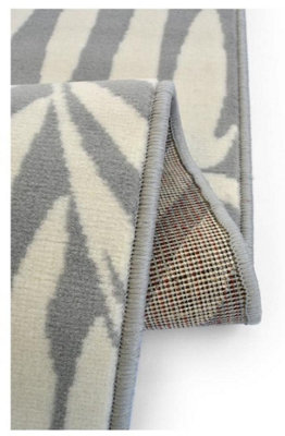 Maestro Collection Leaf Design Rug in Grey 3571 WS22