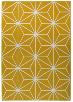 Maestro Collection Star Design Rug in Yellow 3791 GB11 | DIY at B&Q