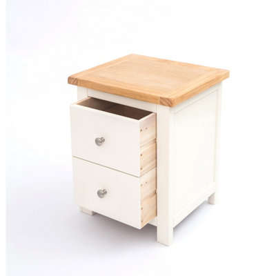 Maggiori 2 Drawer Bedside Table Chrome Knob