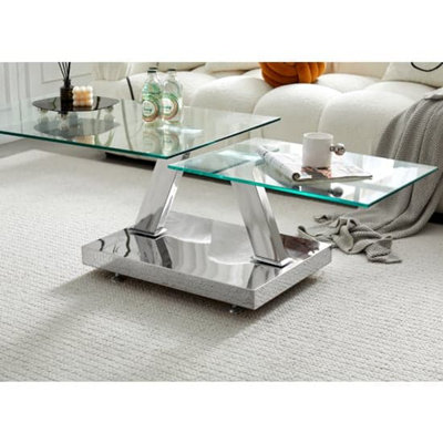 Magic Coffee Table Clear Glass Top Coffee Table for Living Room Centre ...