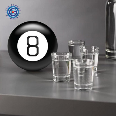 Magic Mystic 8 Ball With 4x Shot Glasses Game Decision Making Fortune ...