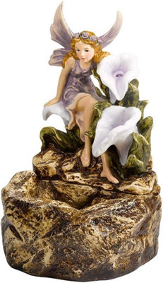Buy Magical Fairy Water Fountain - Solar Powered Liliana Fairy Colour ...