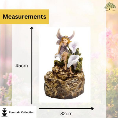 Magical Fairy Water Fountain - Solar Powered Liliana Fairy Colour ...