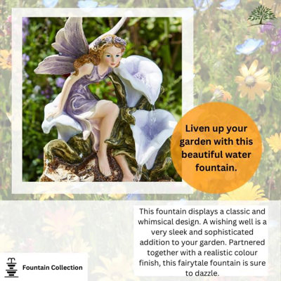 MAGICAL FAIRY WATER FOUNTAIN - SOLAR POWERED LILIANA FAIRY COLOUR ...
