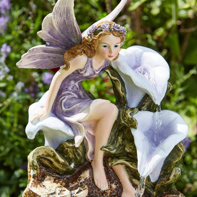 Magical Fairy Water Fountain - Solar Powered Liliana Fairy Colour ...